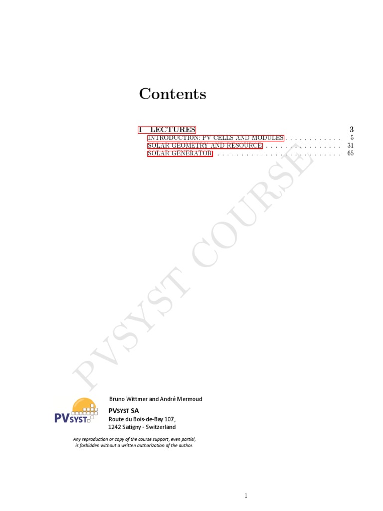 PVsyst Training Part I | PDF | Photovoltaics | Solar Cell