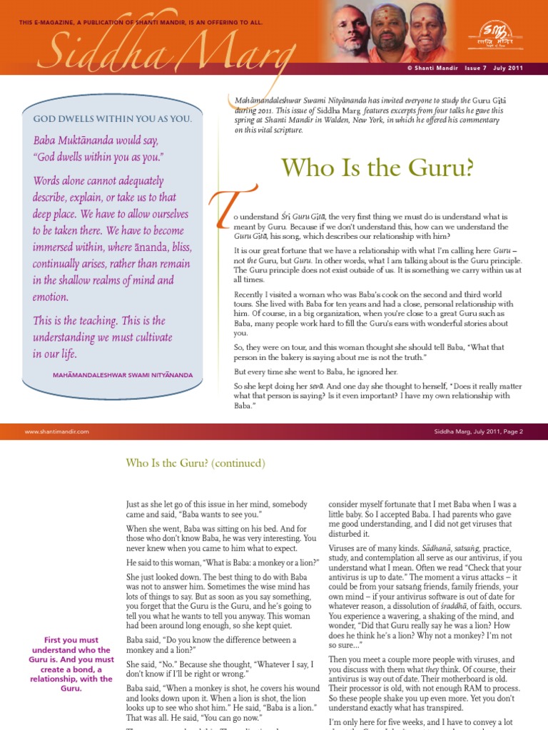 Who Is The Guru?: Nanda, Bliss | PDF | Guru | Kundalini