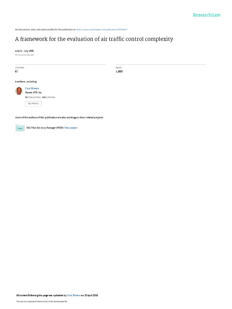 A Framework For The Evaluation Of Air Traffic Cont Pdf Air Traffic Control Workload
