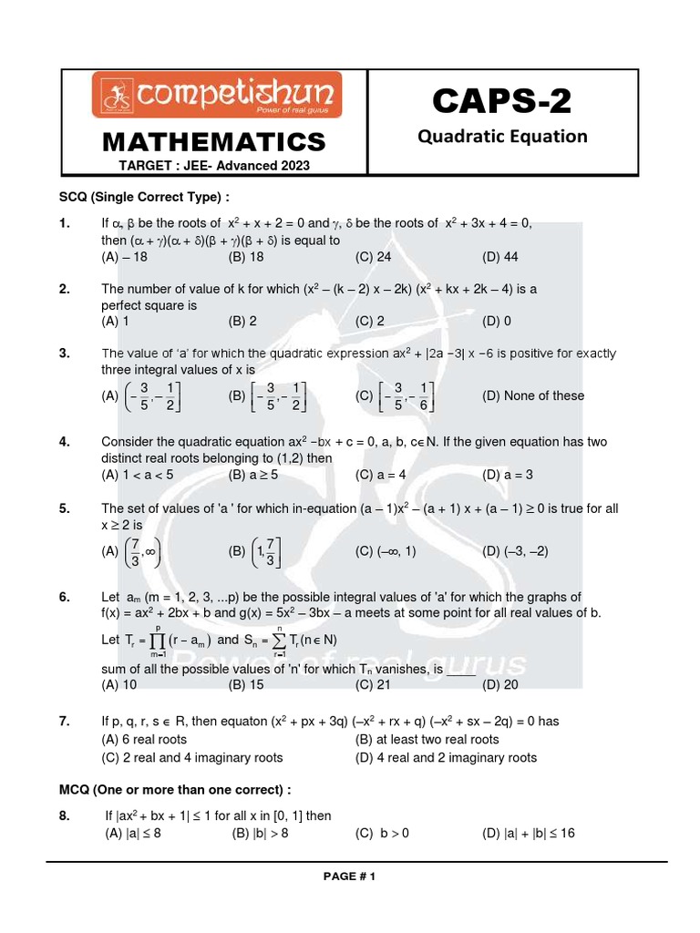 Caps 2 | PDF | Quadratic Equation | Equations