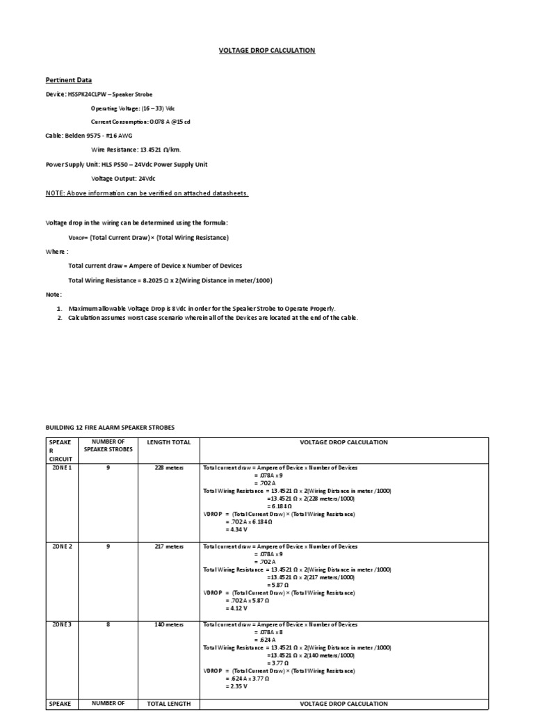 Voltage Drop Calculations | PDF | Electrical Resistance And Conductance ...