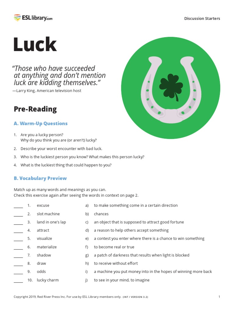 Luck 1 | PDF | Luck