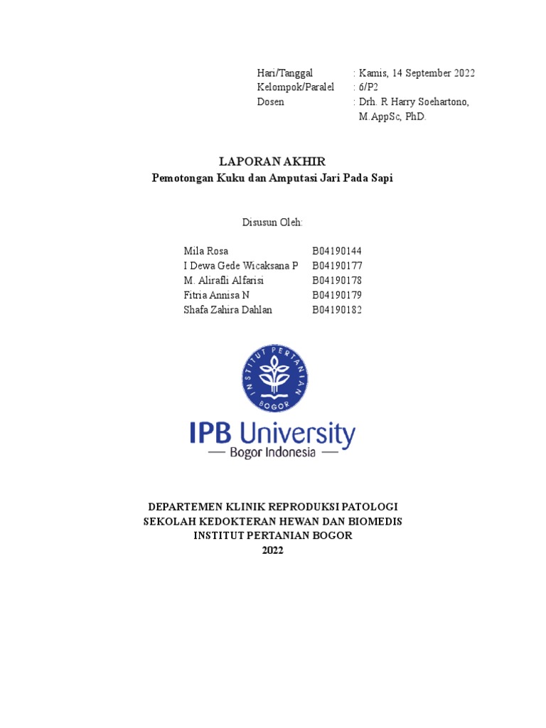 Prosedur Amputasi Jari Sapi | PDF | Griya & Taman | Sains & Matematika