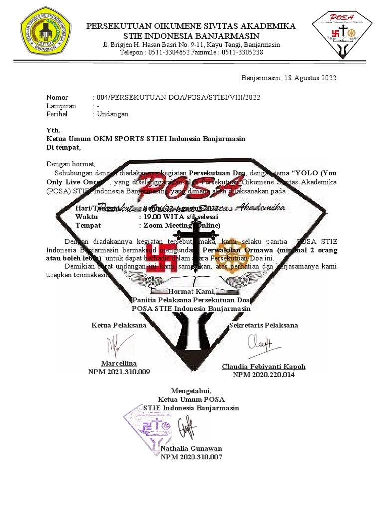 Undangan Ormawa Okm Sports | PDF