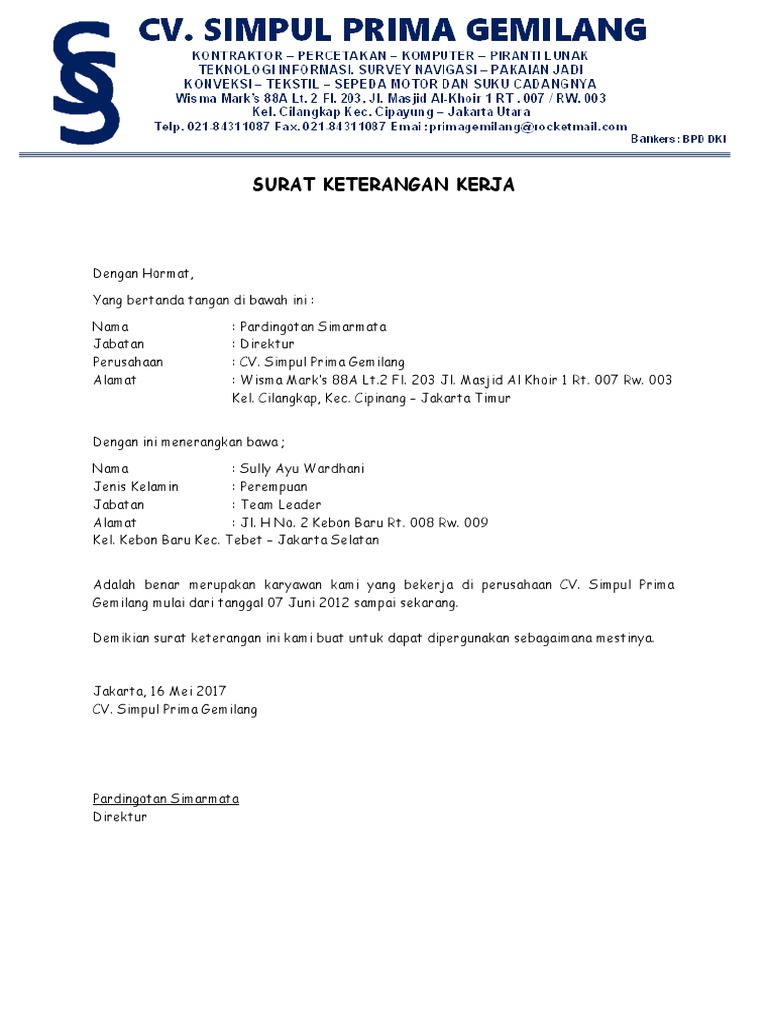 Kop Cv. Simpul | PDF
