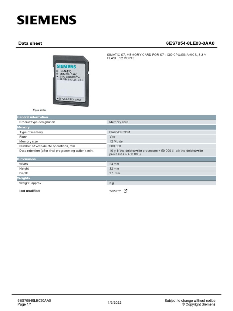 6ES79548LE030AA0 - Datasheet - en | PDF