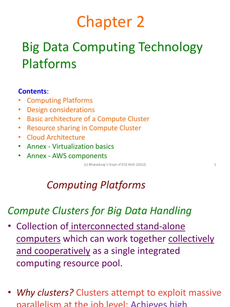 Chap2 Big Data Computing Technology Platforms Pdf Computer Cluster Cloud Computing 