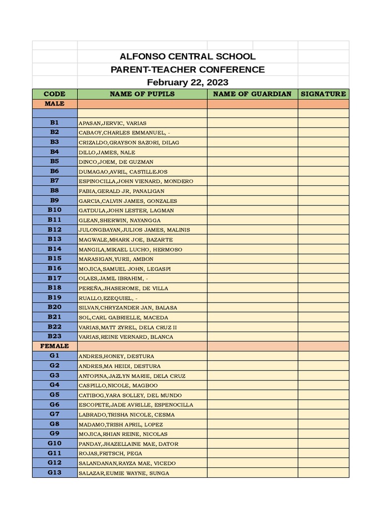 Pta Form Google Sheets Pdf