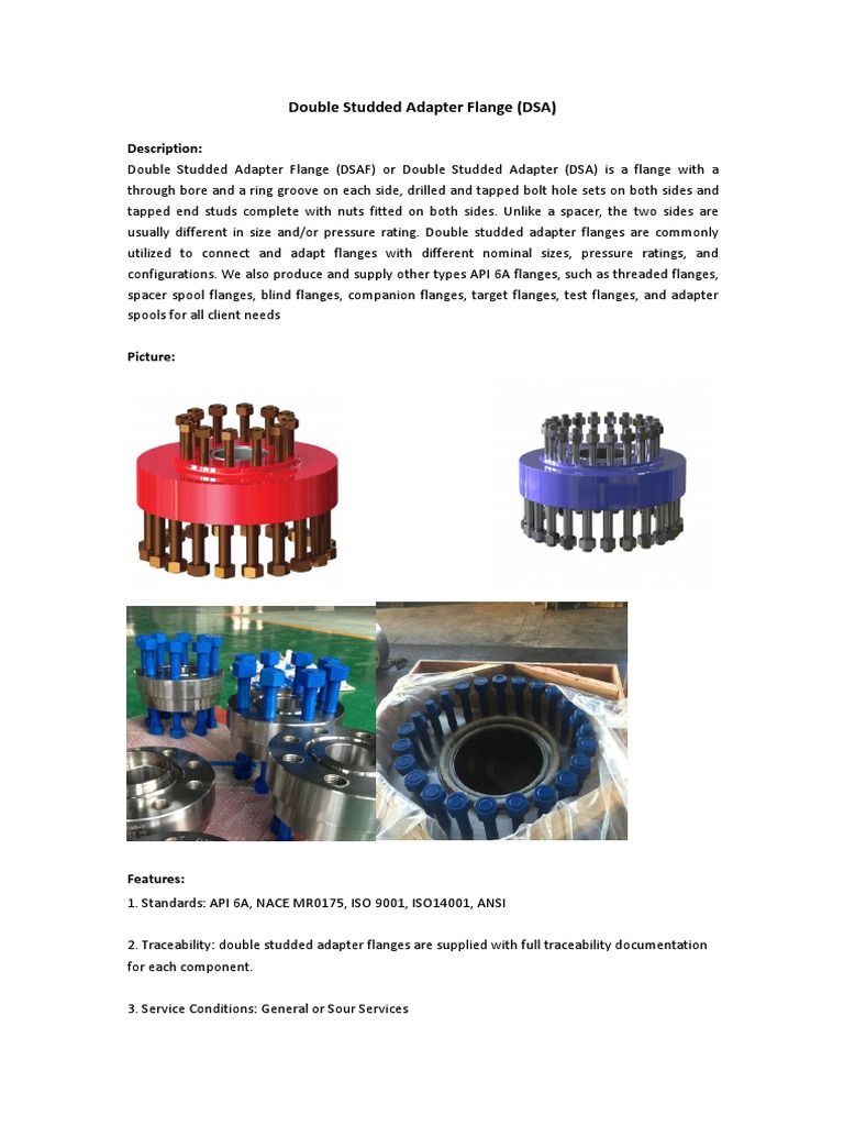 Data Sheet of Double Studded Adapter Flange | PDF | Pipe (Fluid ...