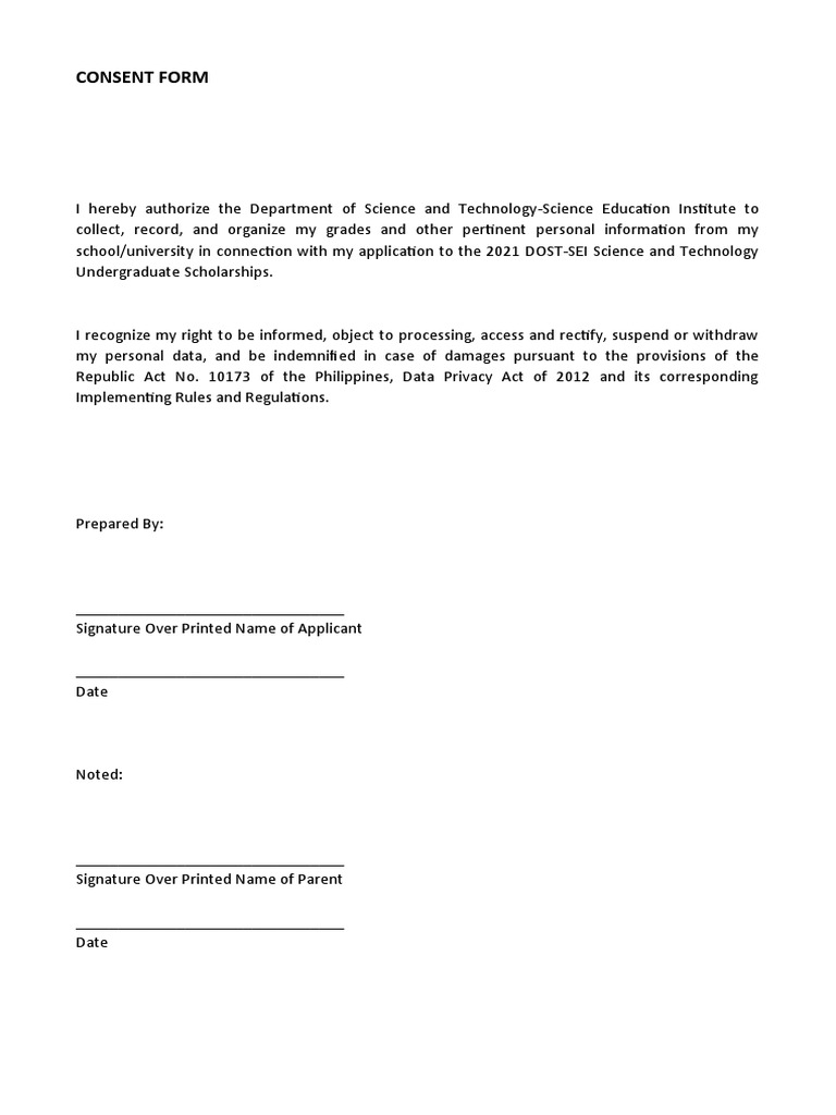 Consent Form | PDF | Affidavit | Common Law