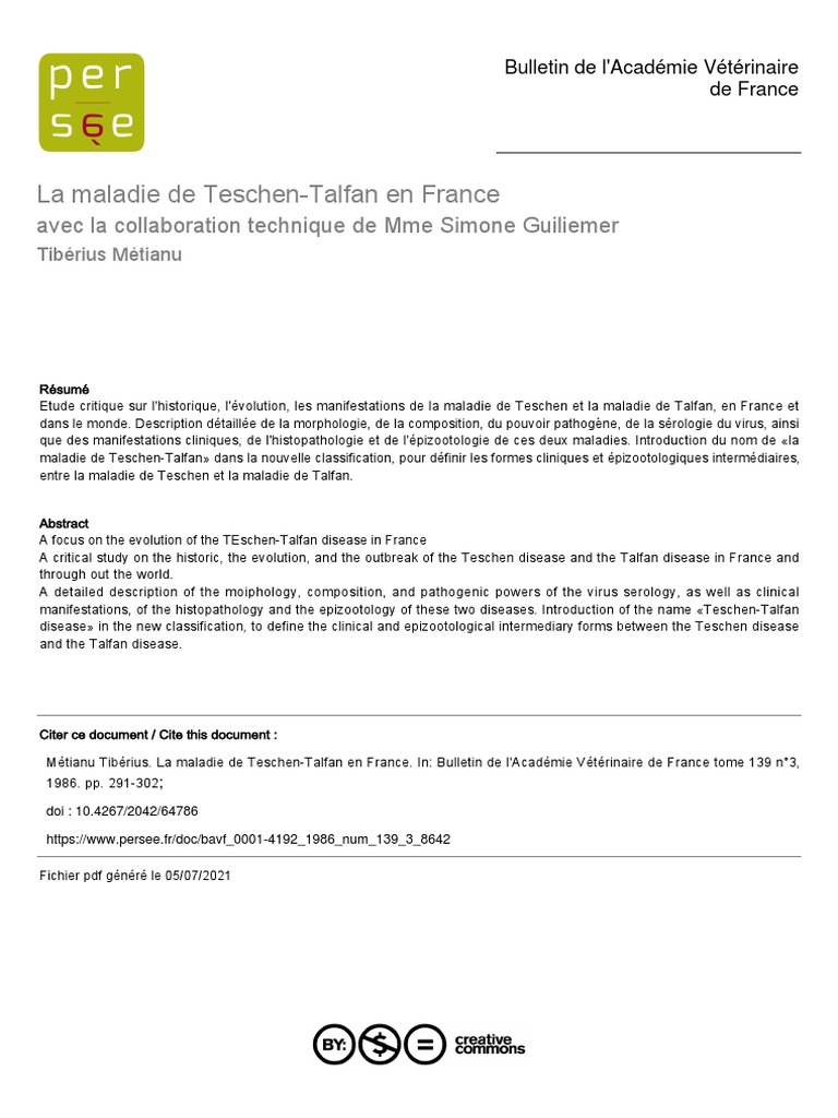 Maladie de Teschen-Talfan en France | PDF | Cochon | Cerveau