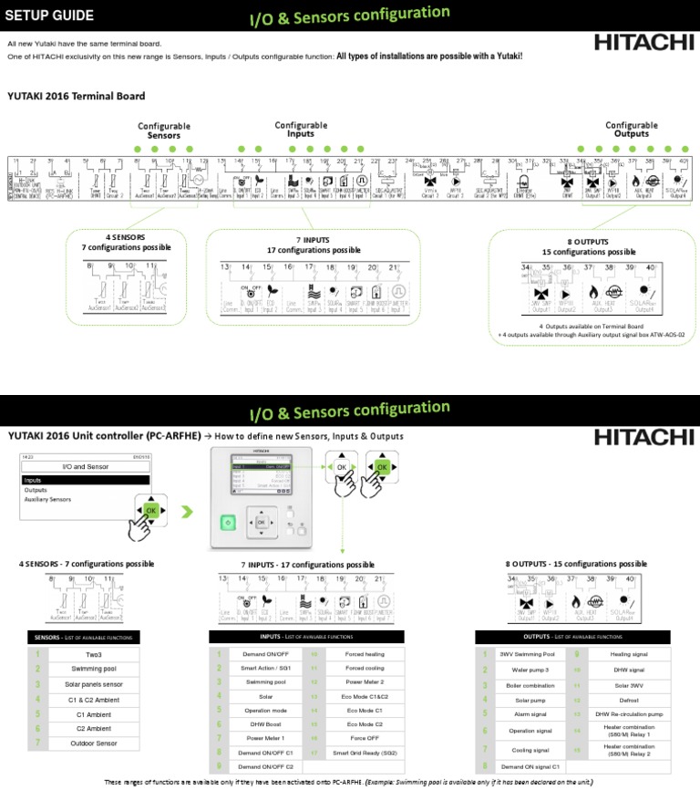 16 Yutaki I O Sensors Configuration Pdf Solar Energy Electrical Engineering 