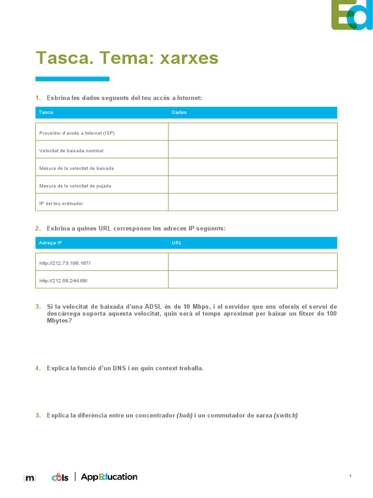 28 Tasca Xarxes | PDF