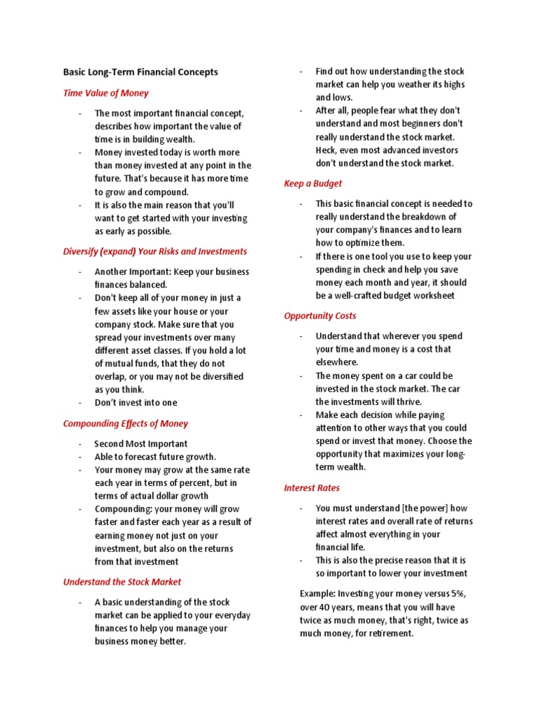 Understand Basic Financial Concepts | PDF | Present Value | Net Present Value