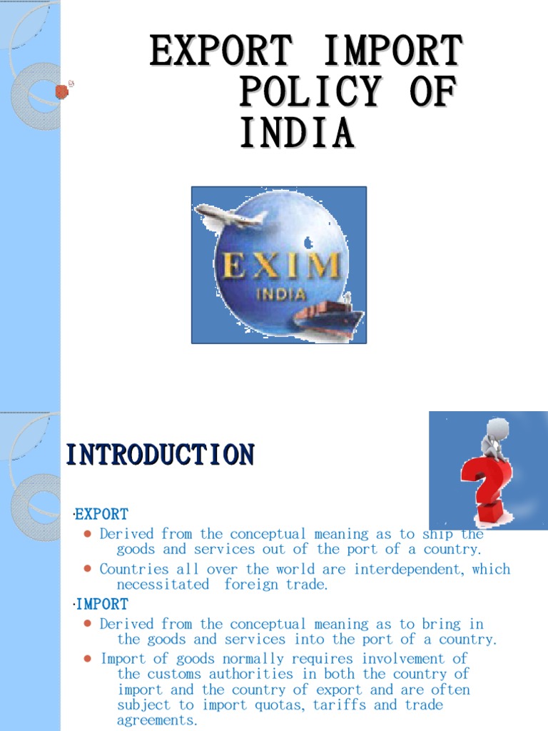 Export Import Policy of India | Exports | Balance Of Trade