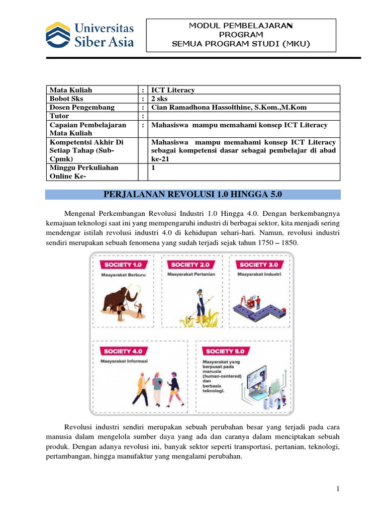 Modul ICT Literacy - 01 - Pendahuluan ITC Literacy | PDF