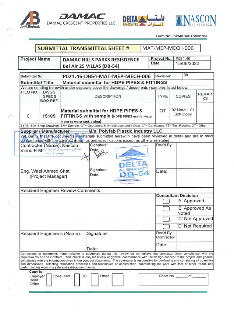 P021.46 DB54 Mat Mep Mech 006 | PDF