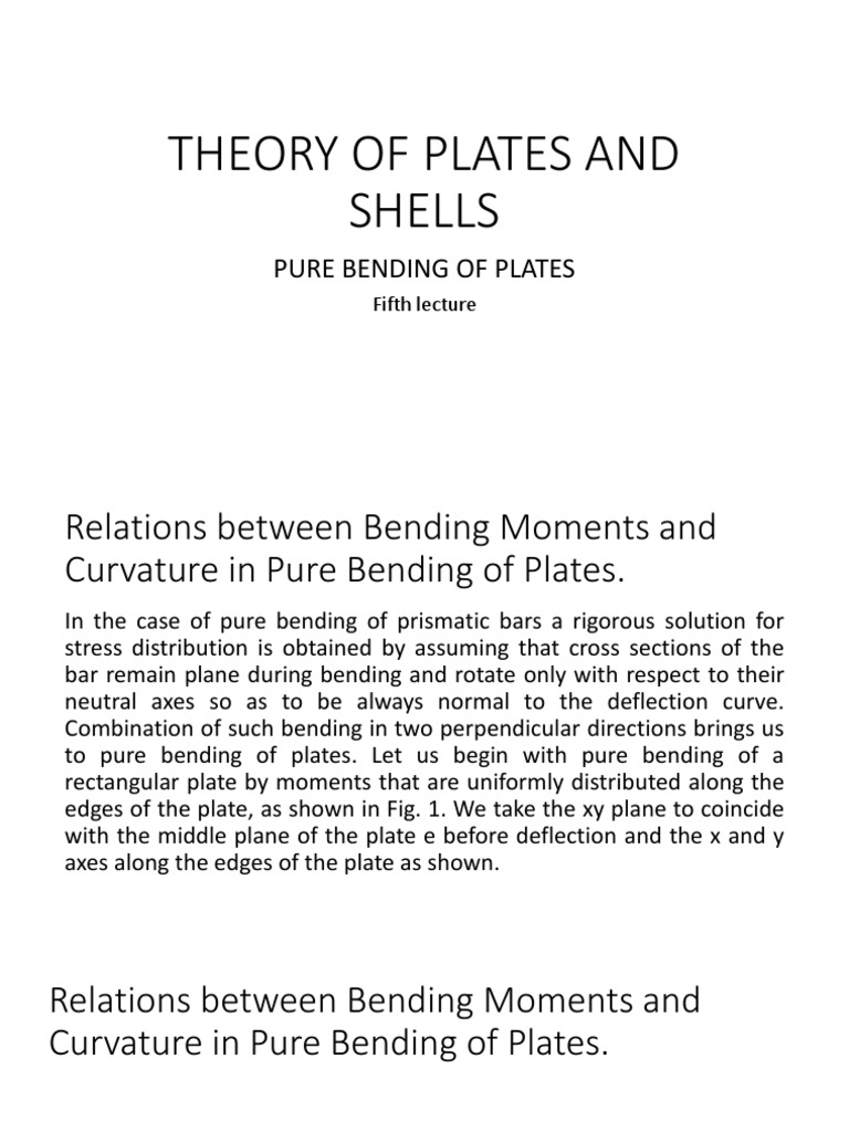 Theory of Plates and Shells-5 | PDF | Bending | Cartesian Coordinate System