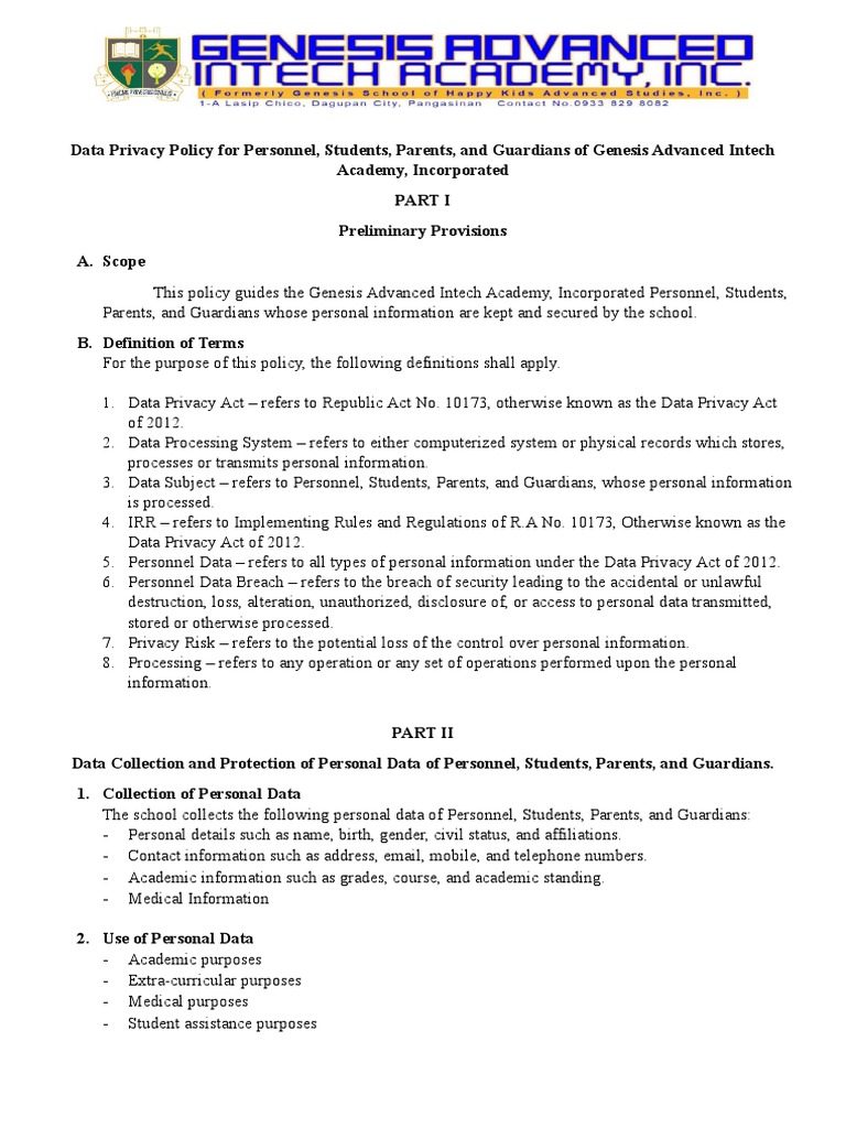 PEAC Data Privacy Policy For Personnel | PDF | Information Privacy | Privacy