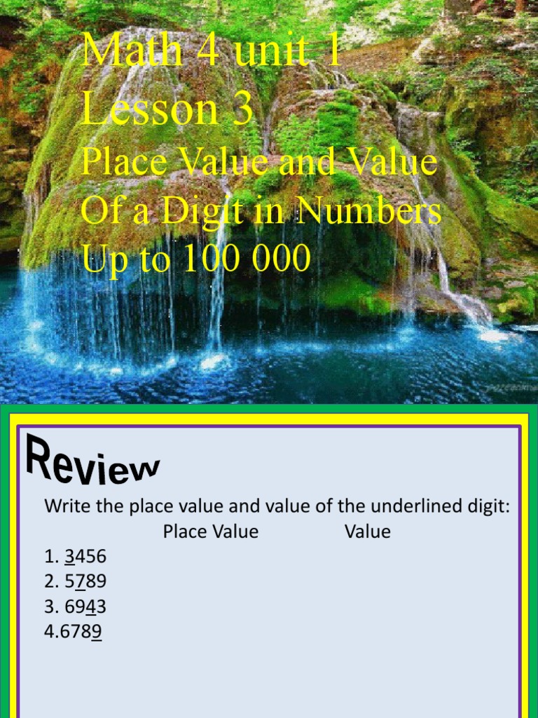 MATH Q1 Lesson 3 Place Value and Value of A Digit in Numbers Up To 100 000 | PDF | Numbers ...