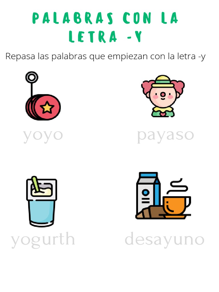 Palabras Con La Letra - y | PDF | Artes del Lenguaje y Comunicación