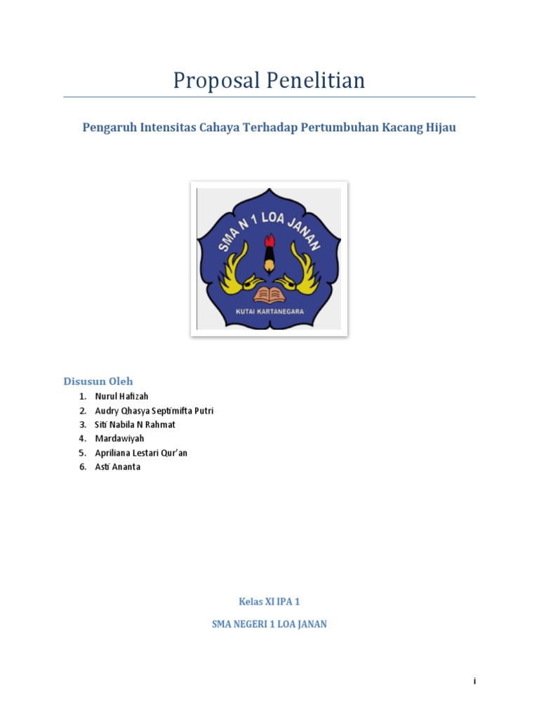 Proposal Penelitian XI IPA 1 (B.INDO) | PDF