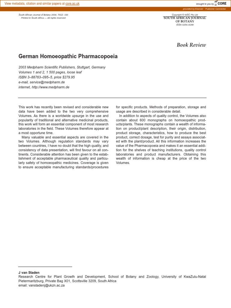 German Homoeopathic Pharmacopoeia | PDF | Homeopathy