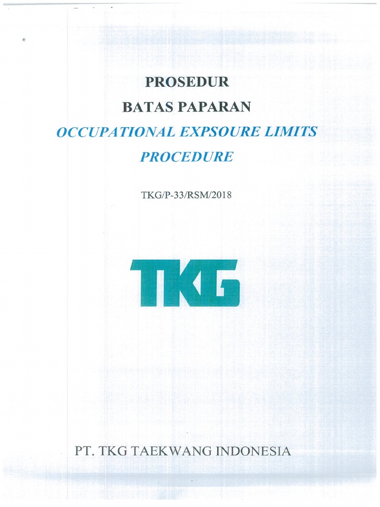 Chemical - Level 1 - 08 - Prosedur Batas Paparan | PDF