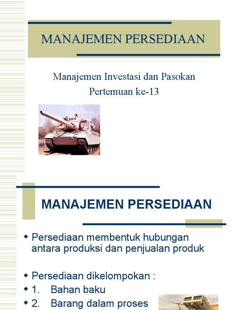 Pertemuan 13 - Manajemen Persediaan | PDF