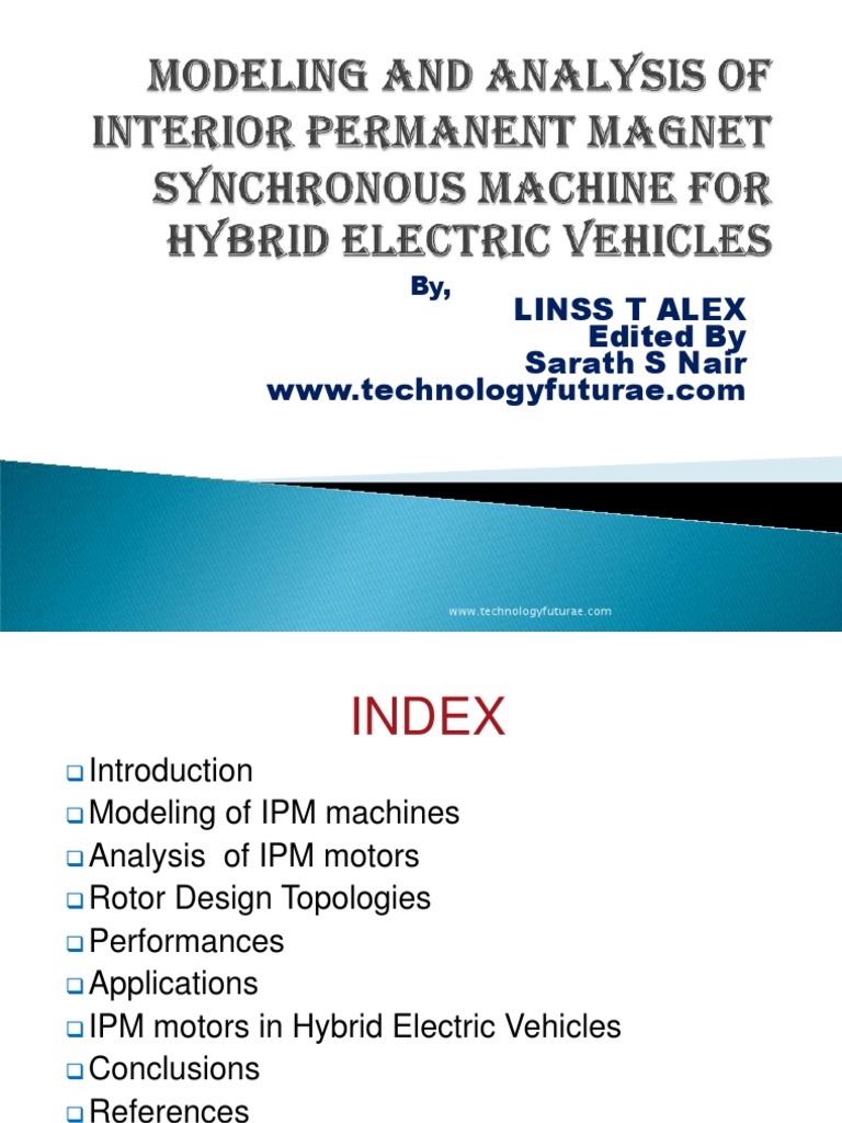 Interior Permanant Magnet Synchronous Machine For Hybrid Electric ...