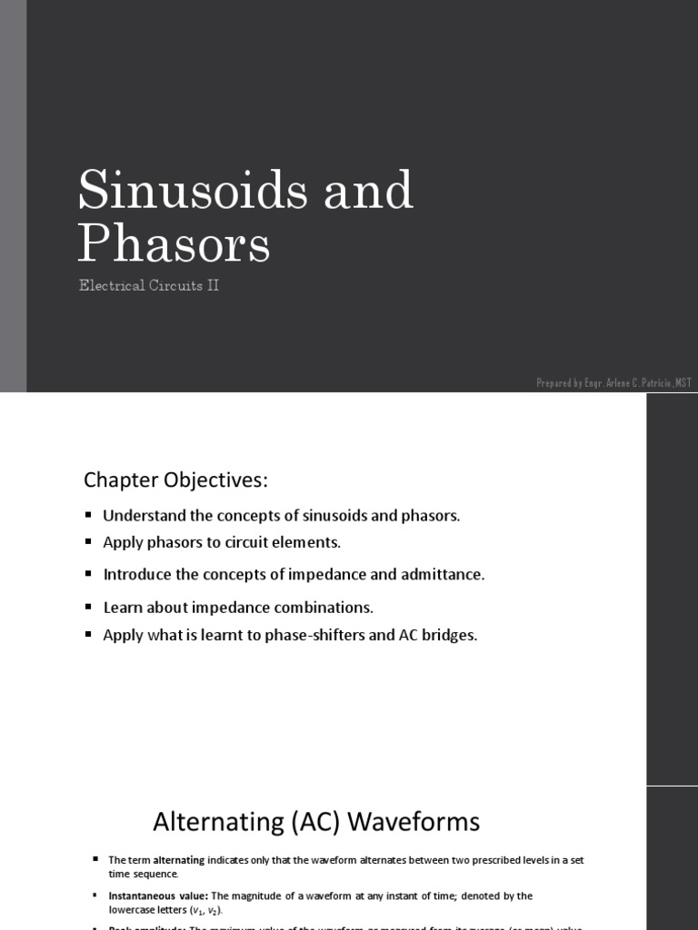 T1-1 - Sinusoids and Phasor | PDF | Phase (Waves) | Sine Wave