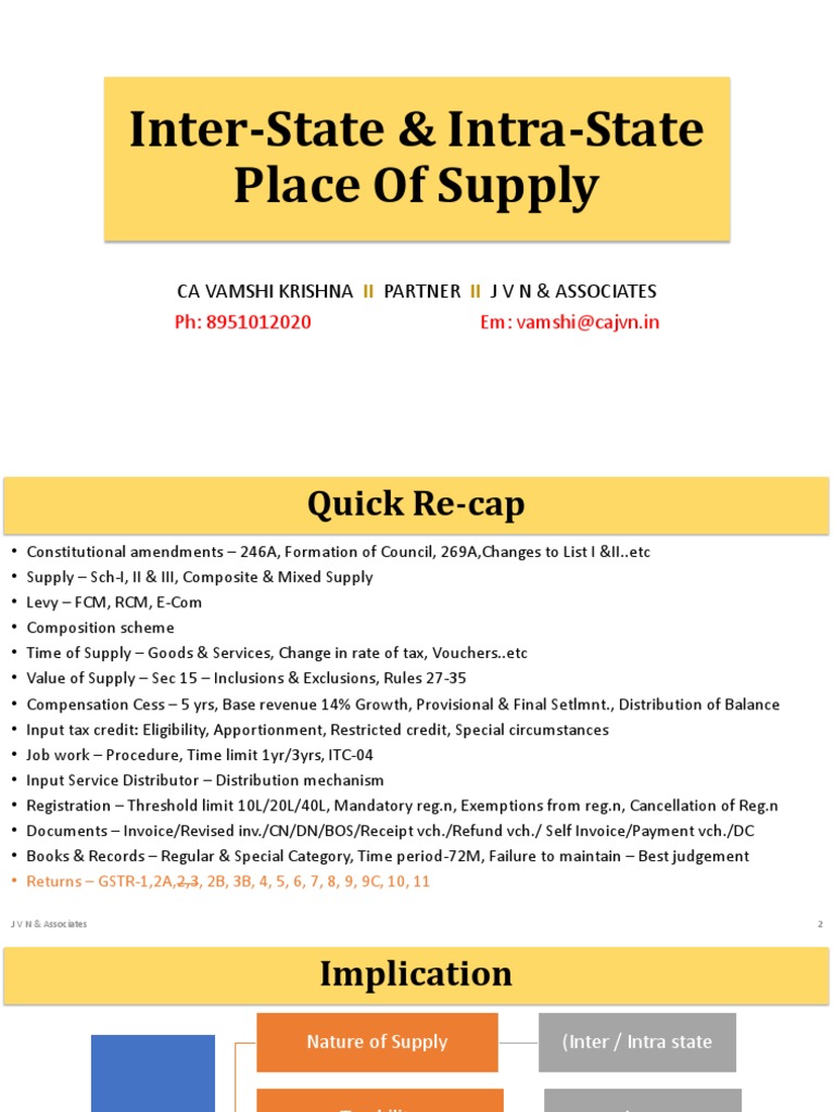 6.1 Inter-State, IntraState and Place of Supply | PDF