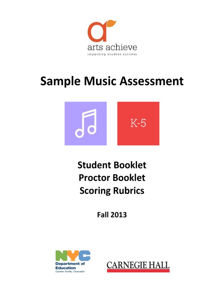5th Grade Music Assessment Guide | PDF | Educational Assessment | Song ...