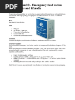 Seven Oceans Emergency Food Ration 500 G Data Sheet: Country Approval ...