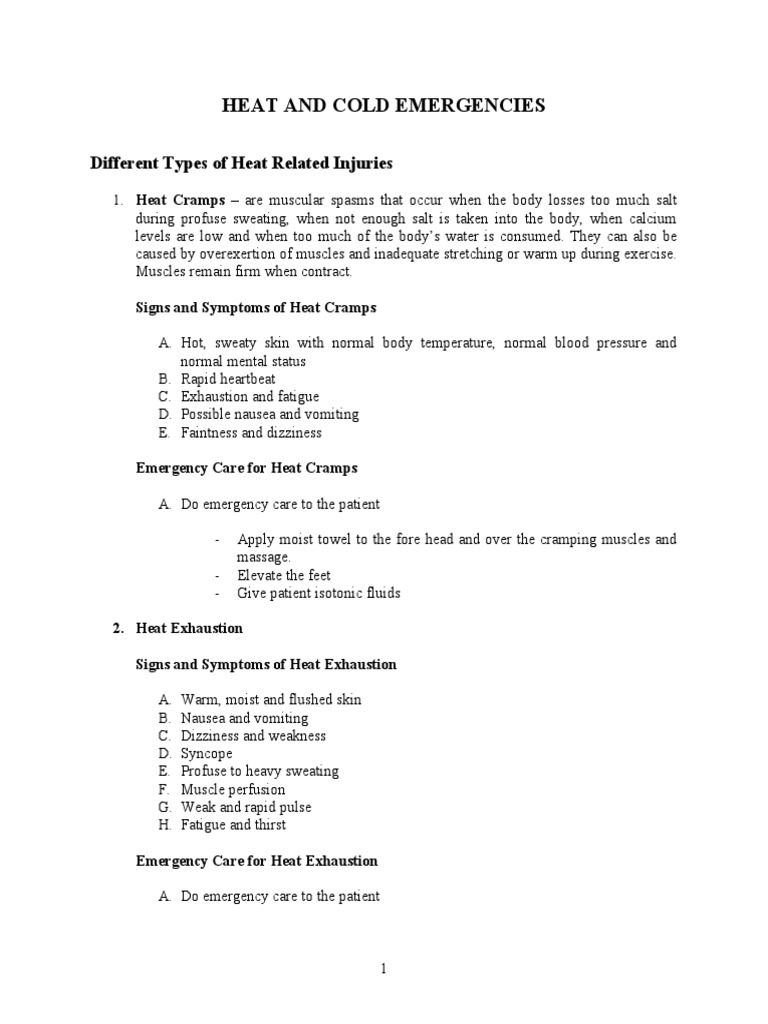 Heat and Cold Emergencies | PDF