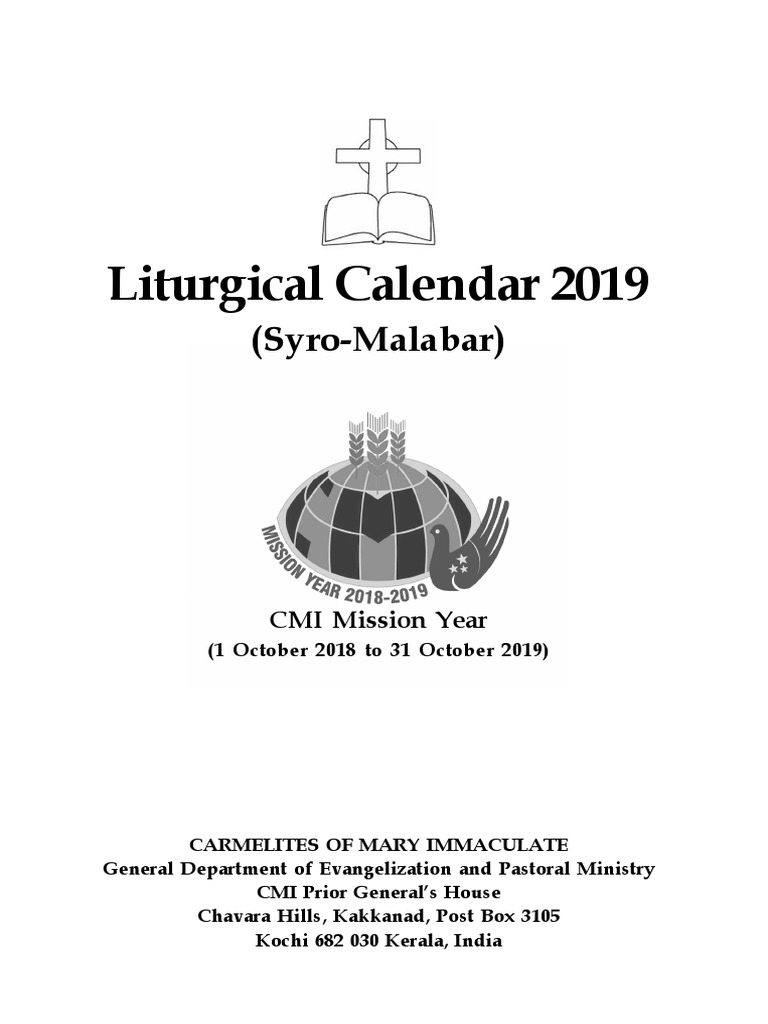 Liturgy Calender 2019 Book | PDF | Jesus | Resurrection Of Jesus