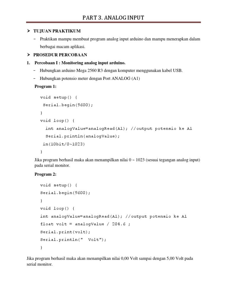 PART 3 - Analog Input | PDF