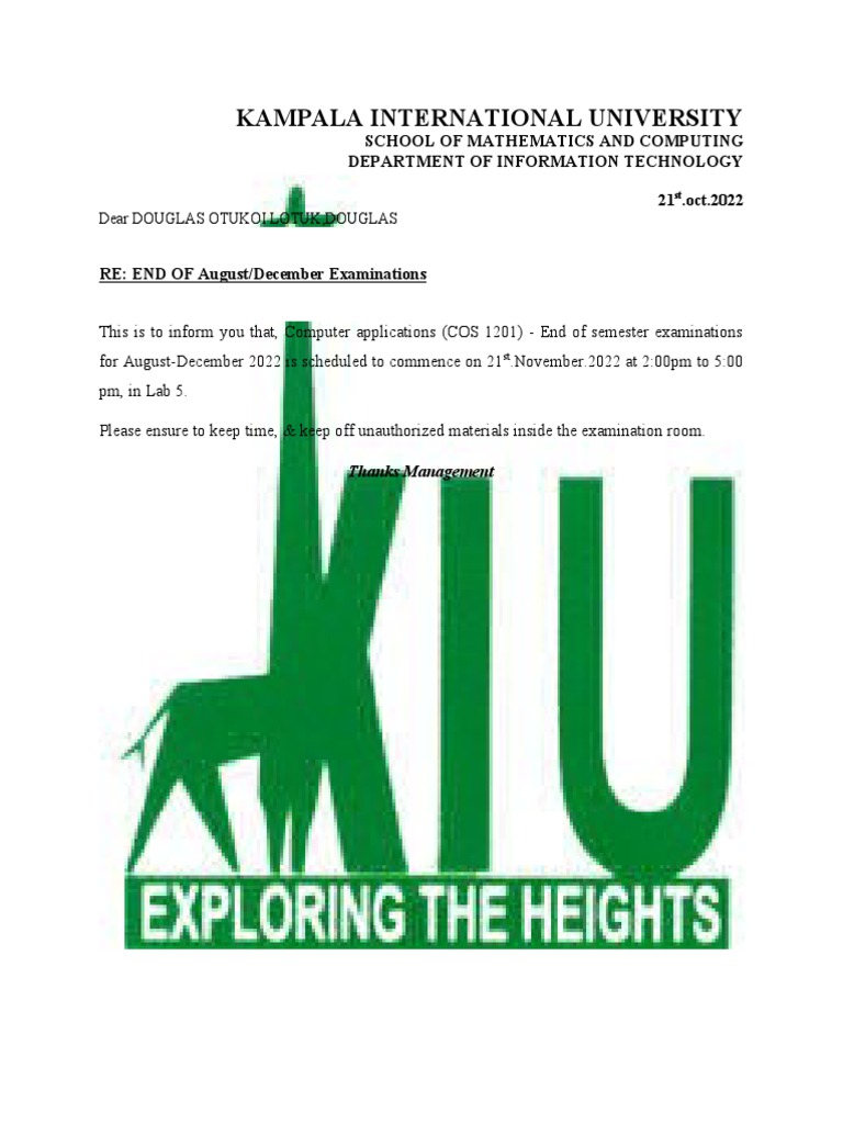 Kampala International University | PDF | Manufactured Goods | Equipment