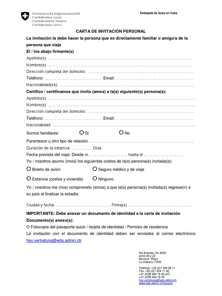 131.3 Carta de Invitacion Cuba - ES | Descargar gratis PDF | Gobierno y ...