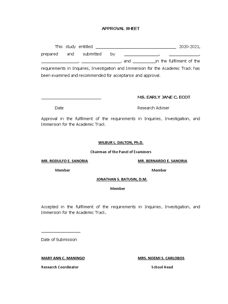 Approval Sheet | PDF