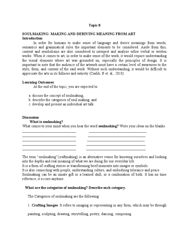 Arts App. Soul Making | PDF | Textiles