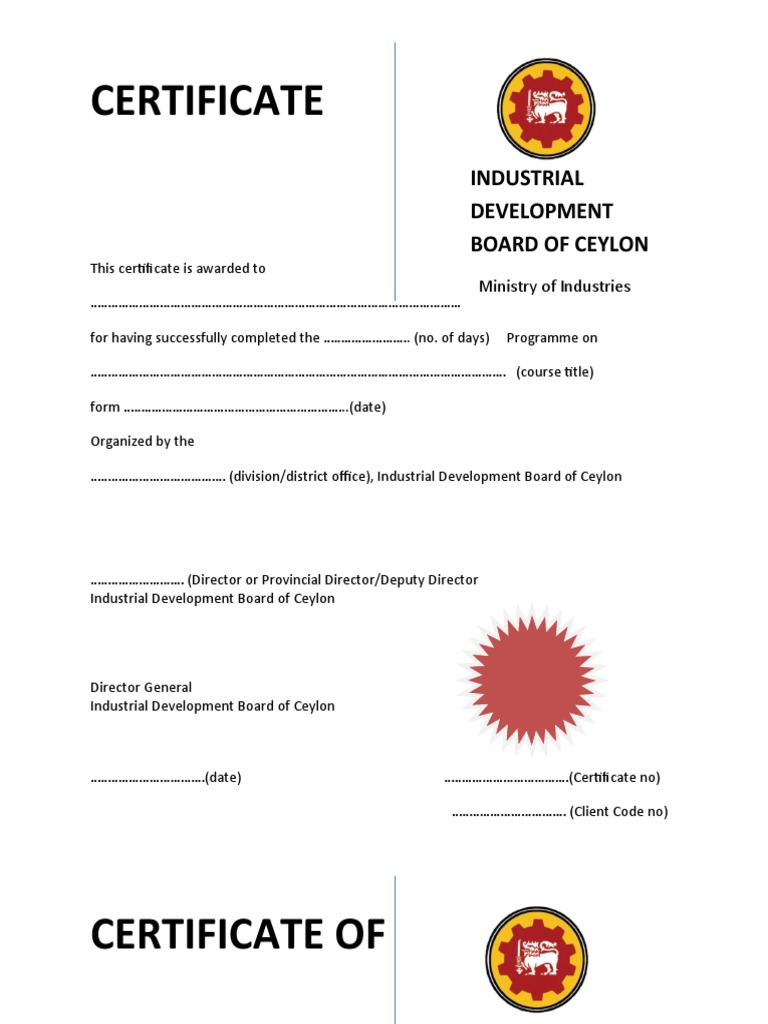 IDB Certificates - Draft | PDF