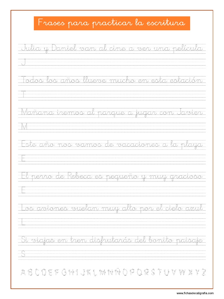 Caligrafia Frases Practicar Escritura Imprimir PDF | PDF