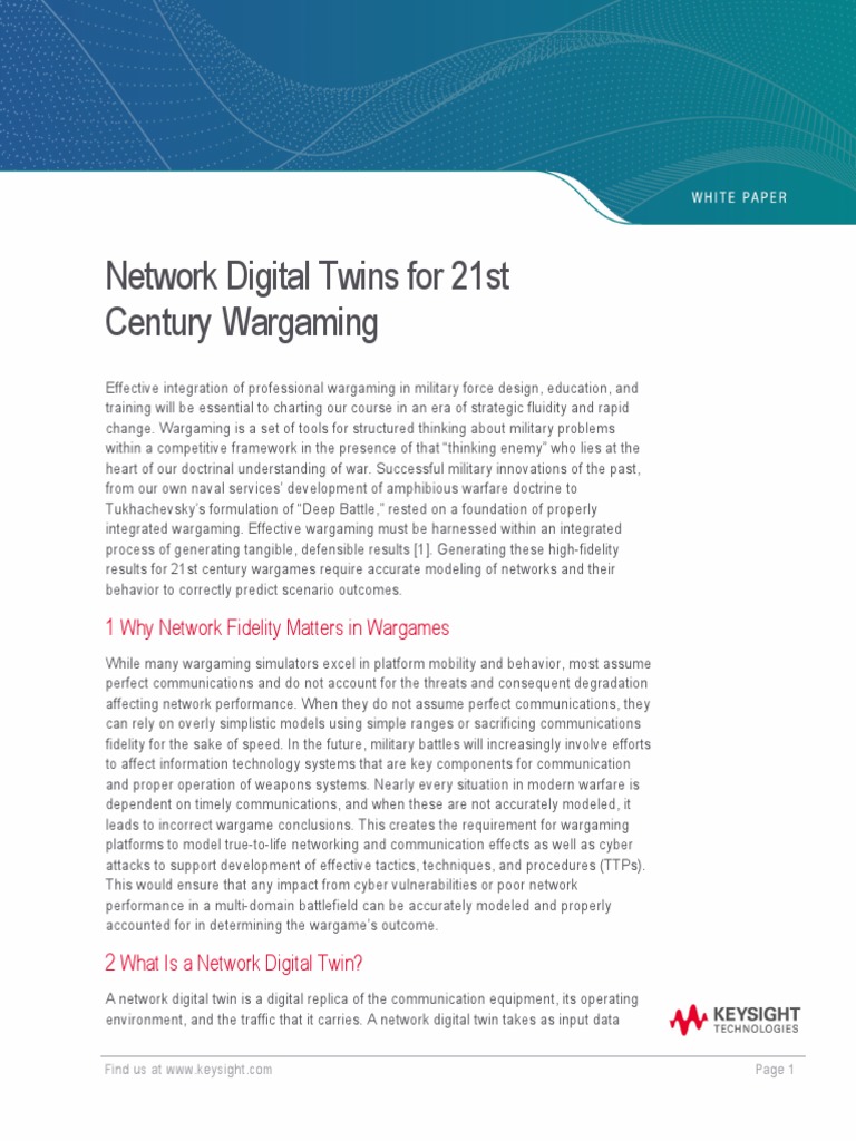 Network Digital Twins For 21st Century Wargaming | PDF | Computer ...