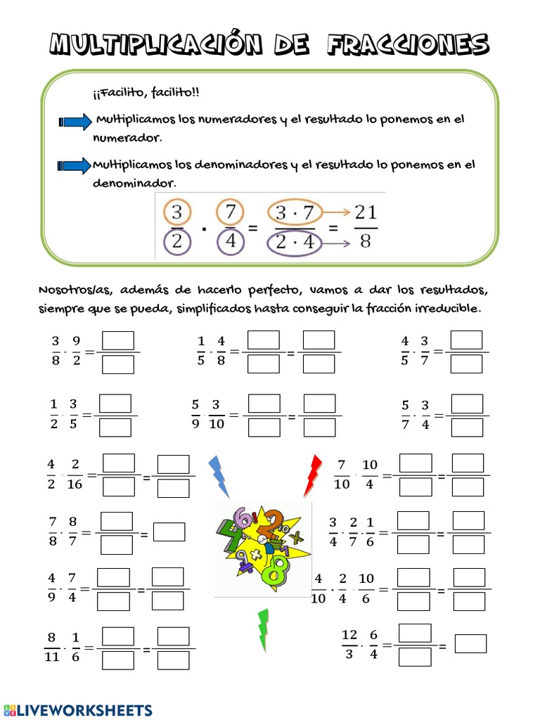 Multiplicación de Fracciones | PDF