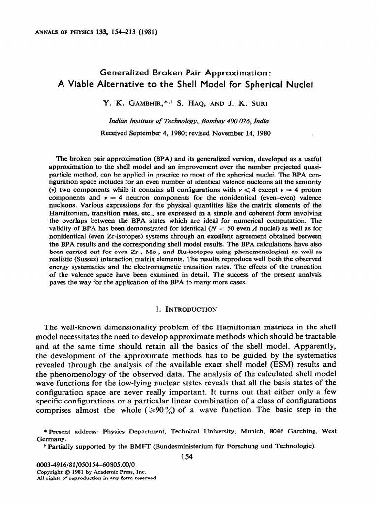 A Viable Alternative For Shell Model For Spherical Nuclei | PDF ...