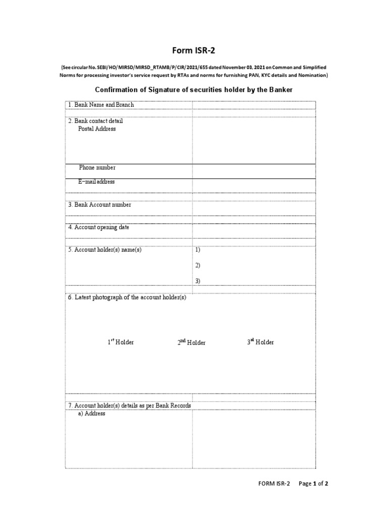 Form ISR-2 - New | PDF