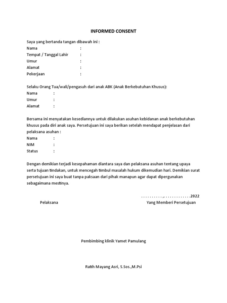Informed Consent | PDF | Hukum