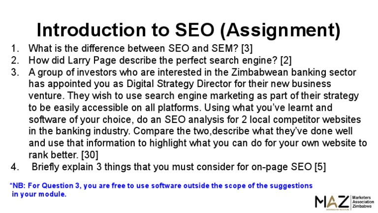Seo Assignment | PDF