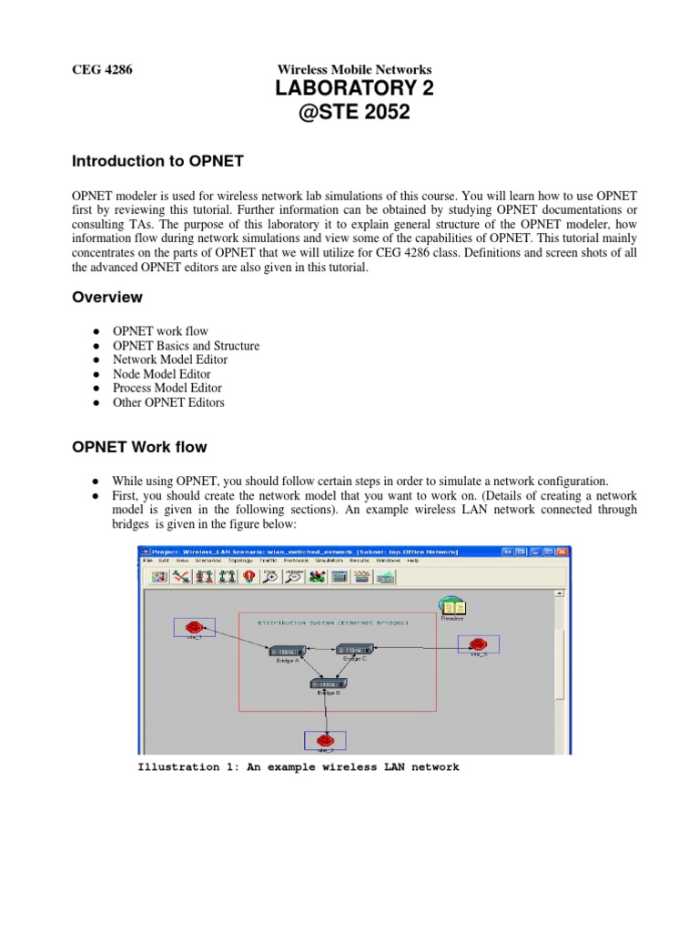 OPNET Tutorial for Wireless Networks | PDF | Node (Networking) | Wireless Lan